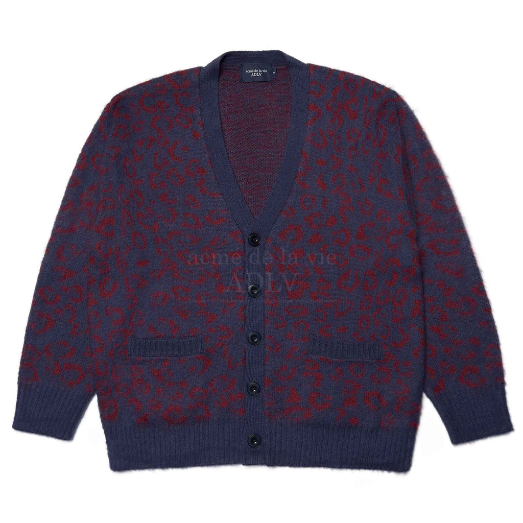 BUY ADLV Cardigan LEOPARD MOHAIR CARDIGAN NAVY