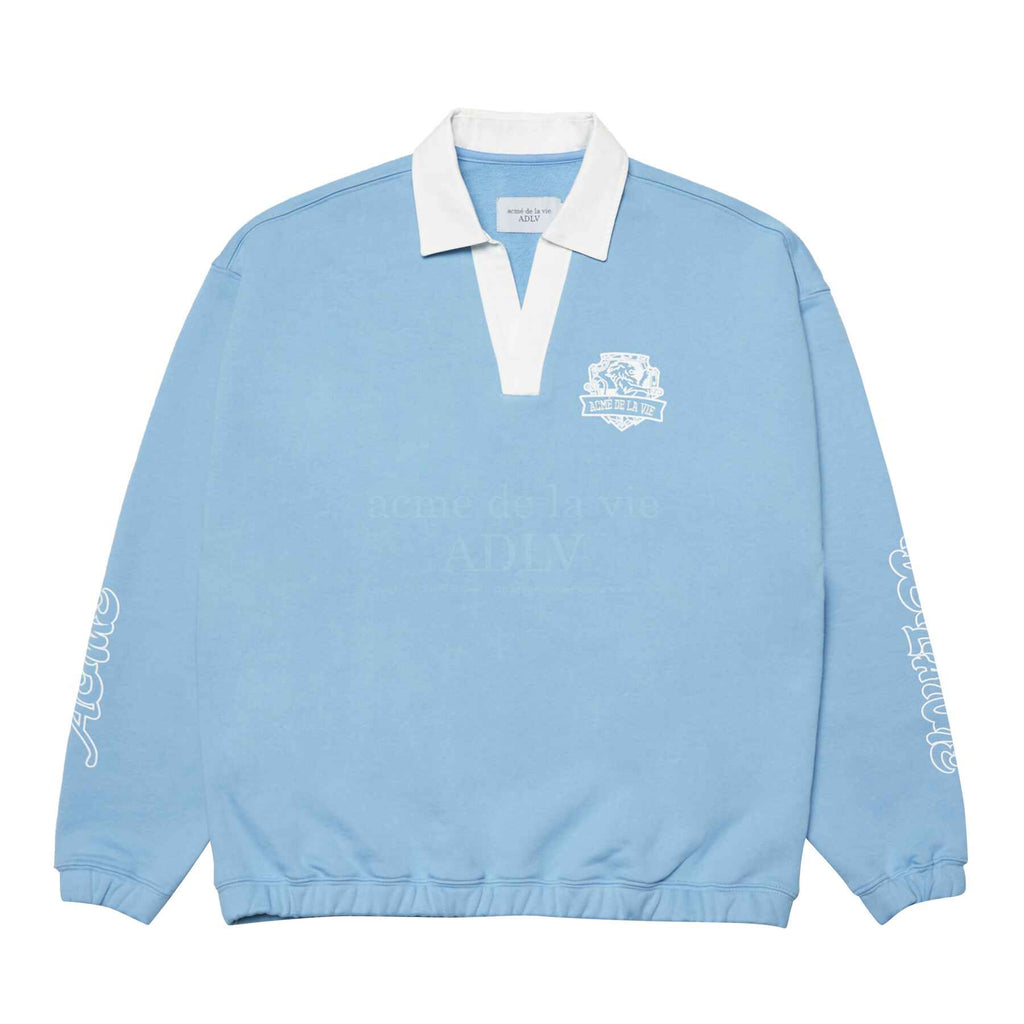 BELI SWEATER ADLV SLIT NECK LION ARTWORK SWEATSHIRT SKYBLUE