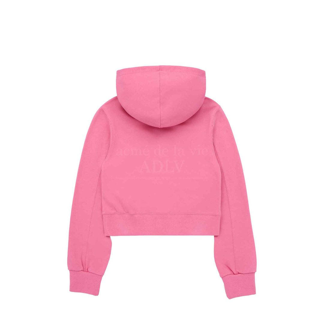 Buy Korean ADLV WORLD TOUR CROP HOODIE ZIP UP DARK PINK