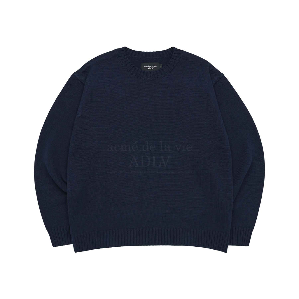 BUY ADLV Knit Y2K STAR LOGO KNIT NAVY
