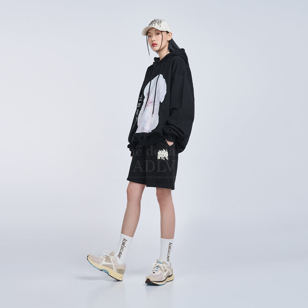 Beli ADLV BABY FACE HOODIE BLACK SNOW Korea
