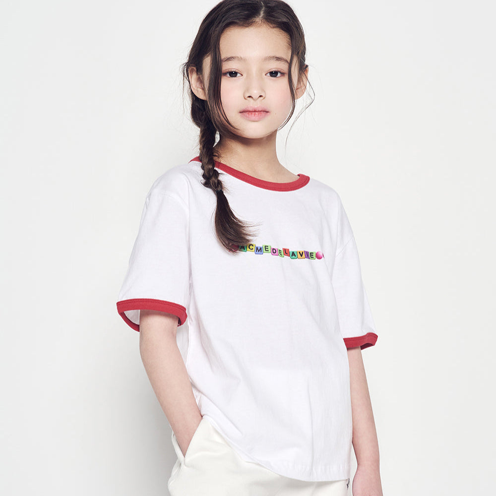 BELI KAOS ADLV KIDS SNAKE INITIAL RINGER SHORT SLEEVE T-SHIRT WHITE