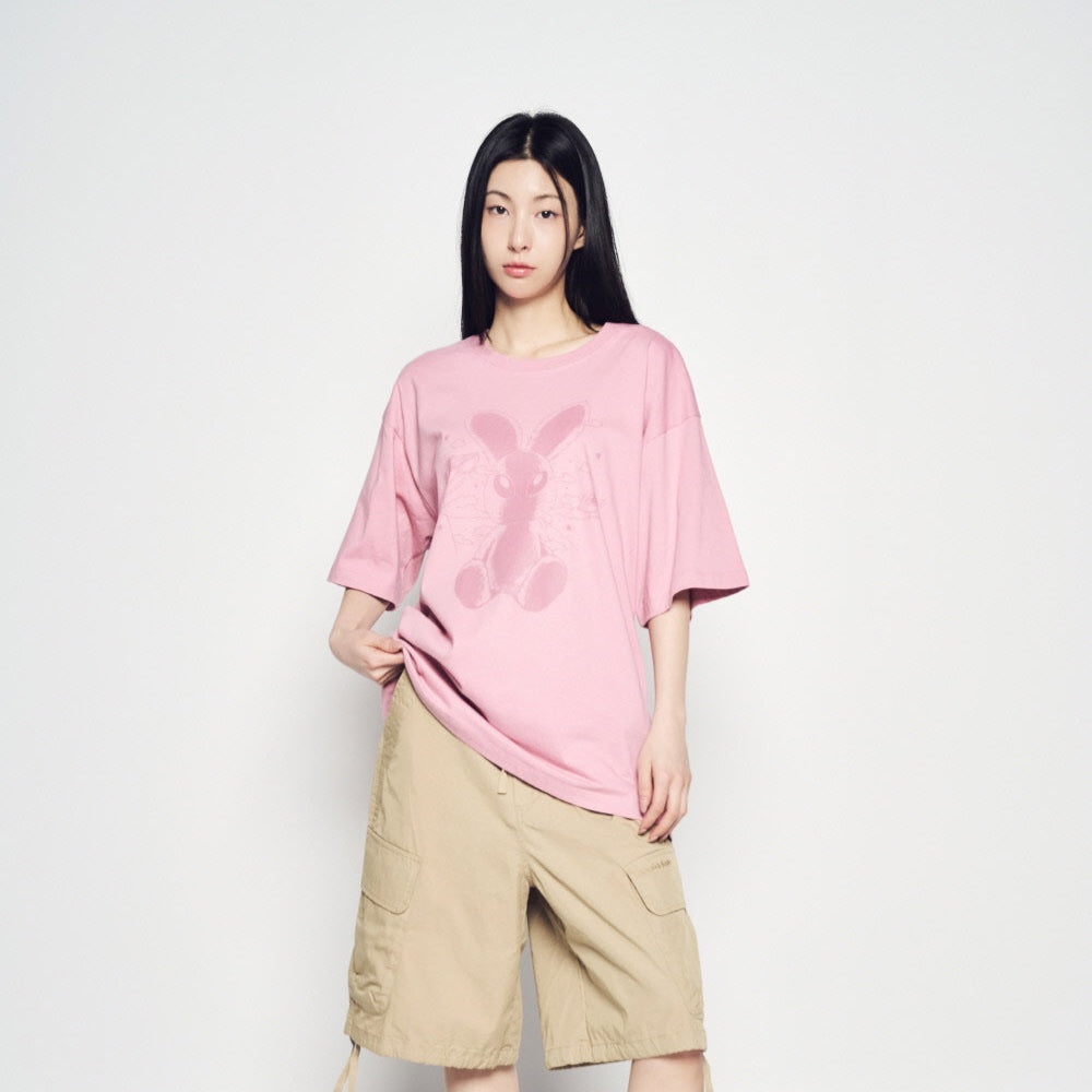 BUY ADLV T-Shirt SOLO RABBIT ALIEN SHORT SLEEVE T-SHIRT LIGHT PINK