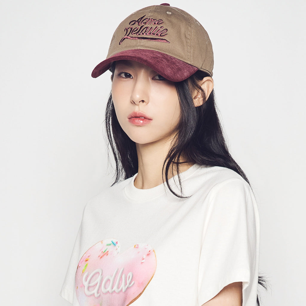 BUY ADLV Hat CORDUROY COLOR SCHEME BALL CAP RED