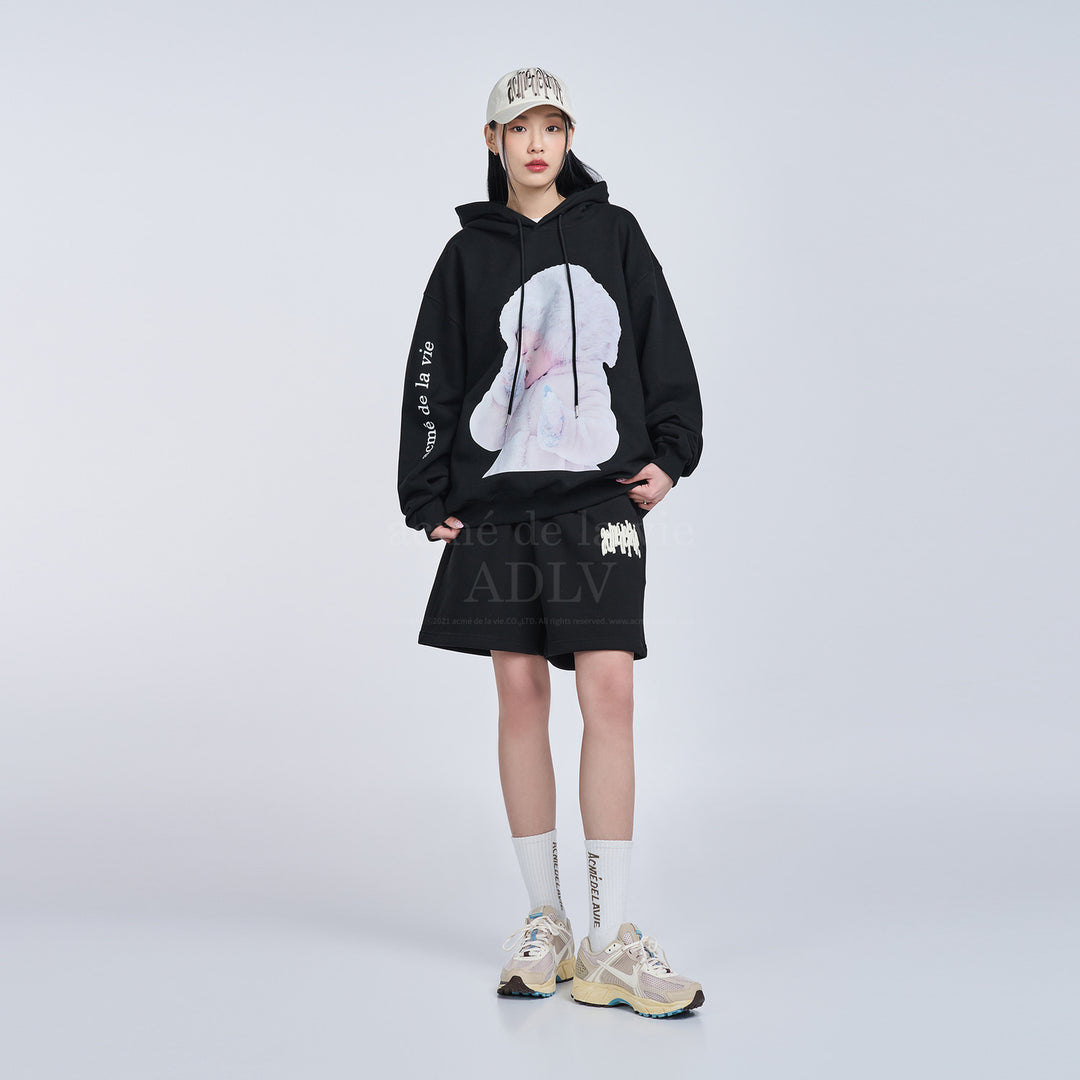 Beli ADLV BABY FACE HOODIE BLACK SNOW Korea