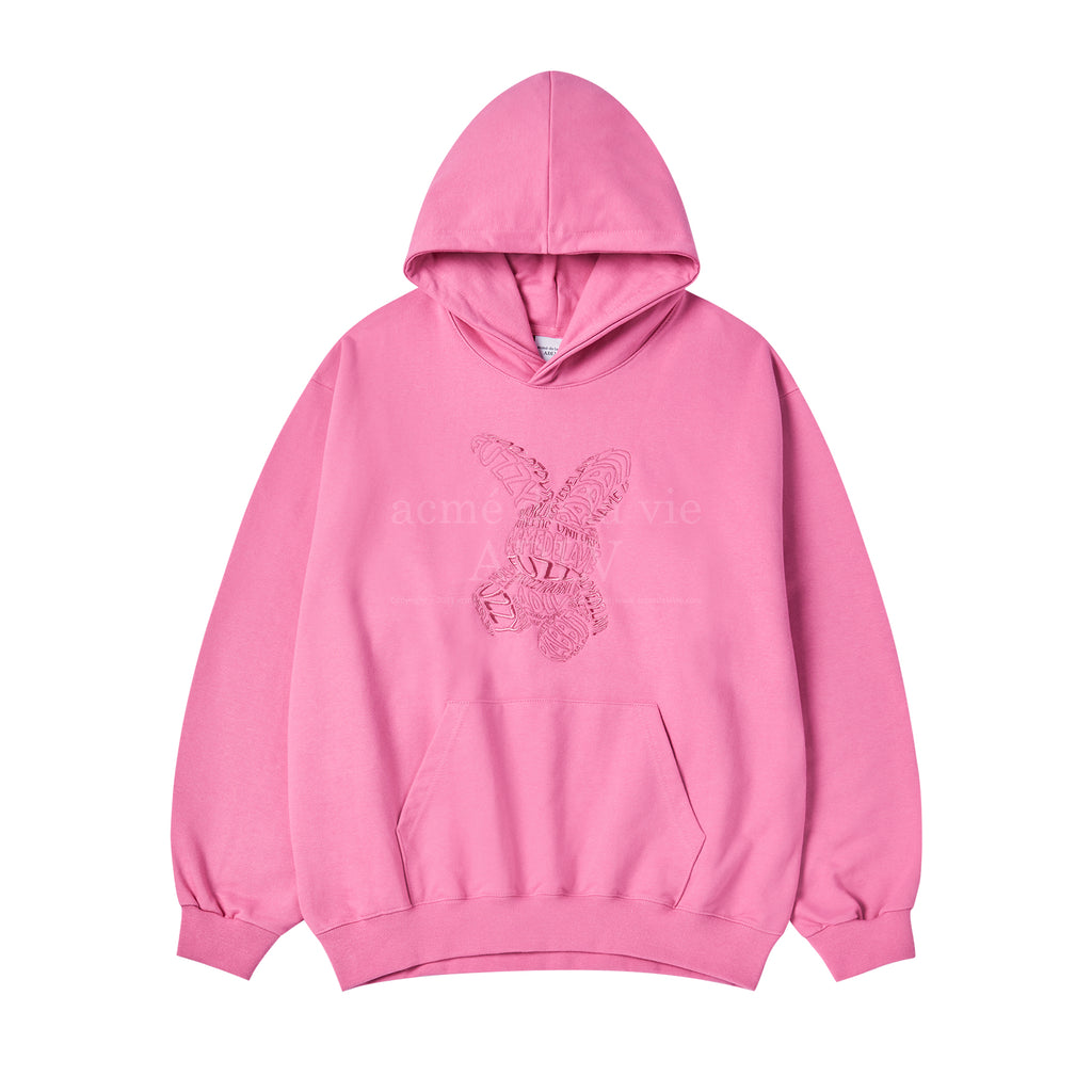BELI HOODIE ADLV LETTERING RABBIT HOODIE DARK PINK