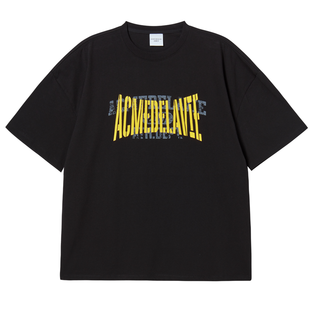 BUY ADLV T-Shirt DOUBLE LAYER LOGO WIDE SHORT SLEEVE T-SHIRT BLACK