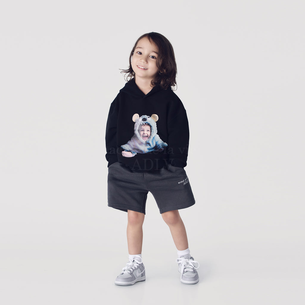 BELI HOODIE ADLV KIDS BABY FACE MONSTER BABY HOODIE BLACK