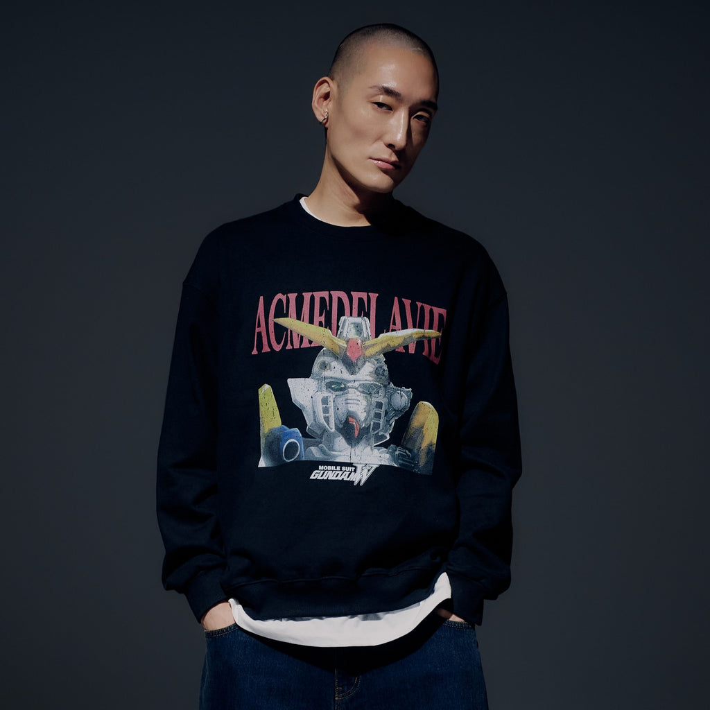 BELI SWEATER ADLV MOBILE SUIT GUNDAM WING PORTRAIT SWEATSHIRT BLACK