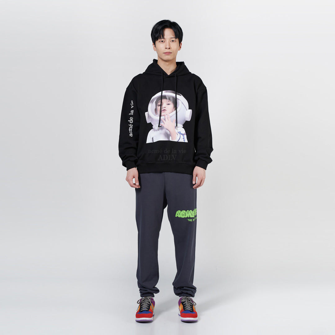 Buy Korean ADLV BABY FACE HOODIE BLACK ASTRONAUT