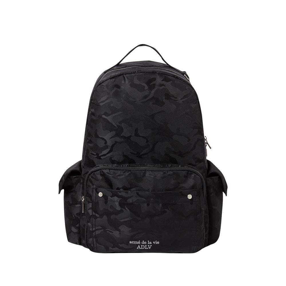BUY ADLV Bag CAMOUFLAGE SIDE POCKET BACKPACK BLACK