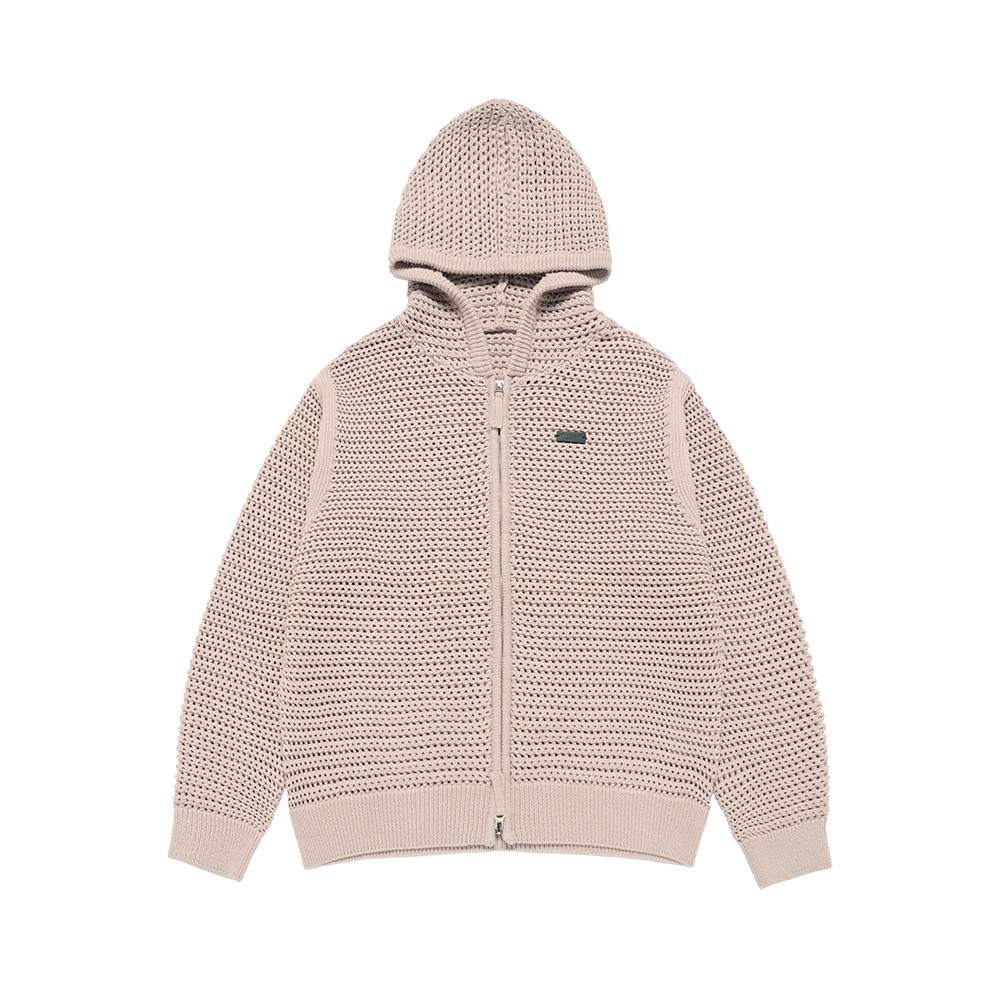 BELI HOODIE ADLV SOLID KNIT HOODIE ZIP UP LIGHT BEIGE
